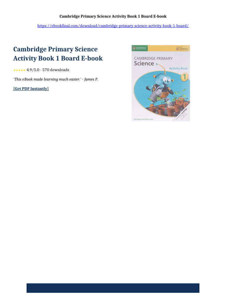 Cambridge Primary Science Activity Book 1 Board Ebook Extended Reading ...