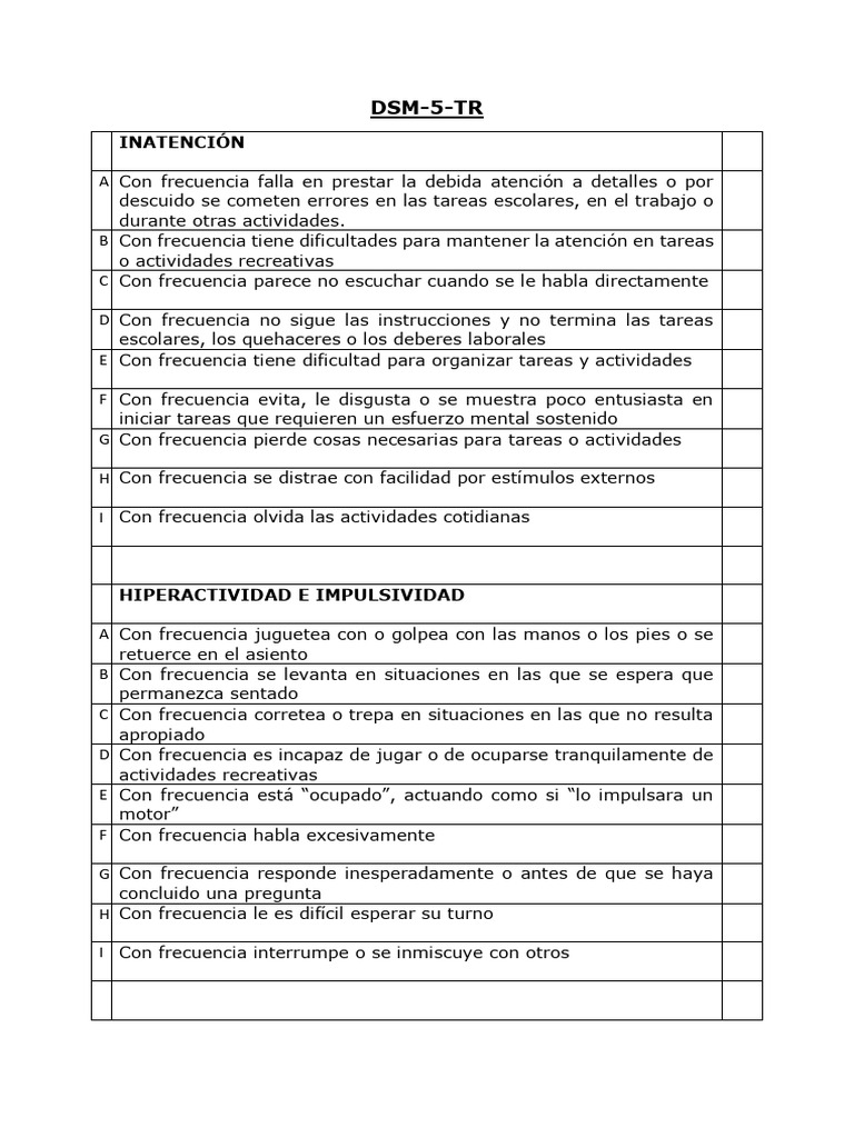 DSM-5-TR. Tdah. | PDF