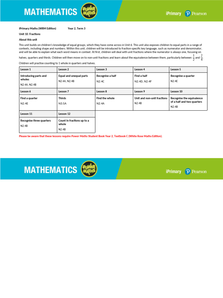 Year 2 Power Maths Lesson Plan Term 3 Units 10 to 14 | PDF | Question ...