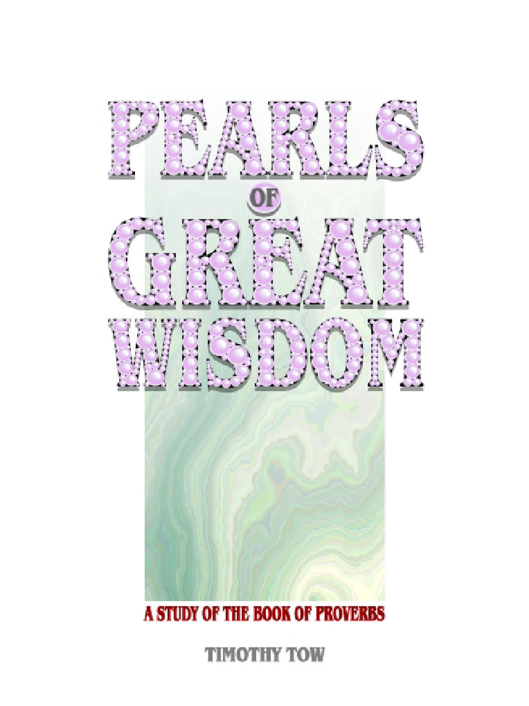 Pearls G Wisdom | PDF | Book Of Proverbs | Solomons