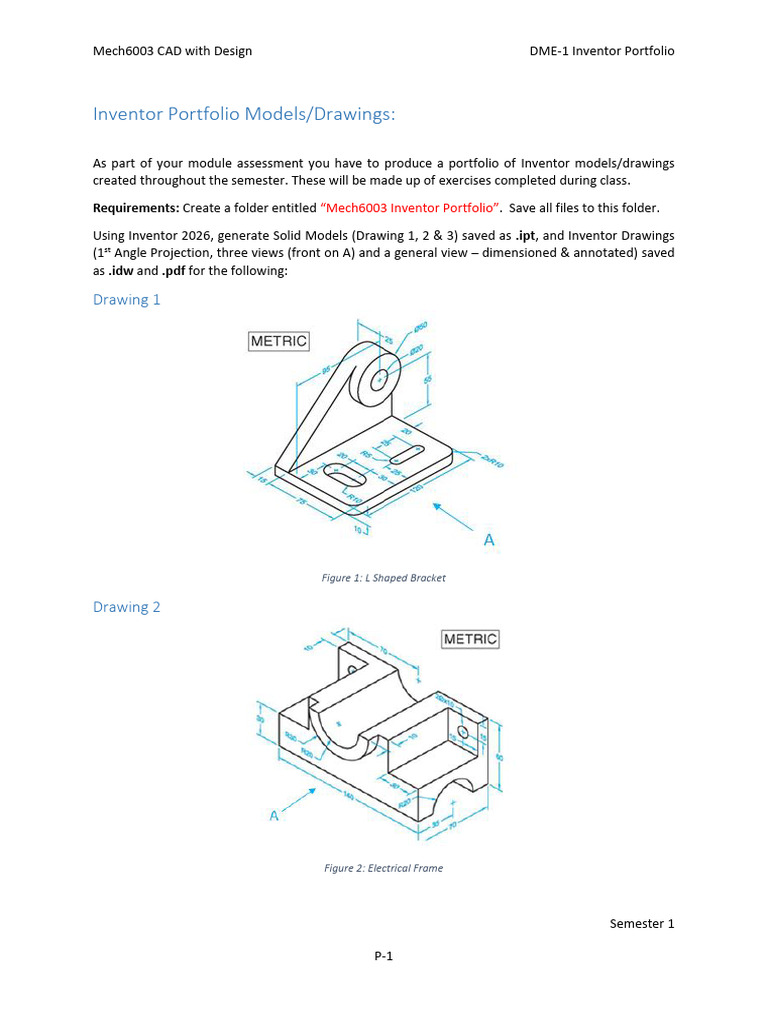 MECH6003 Inventor Portfolio Layout (2025) | PDF
