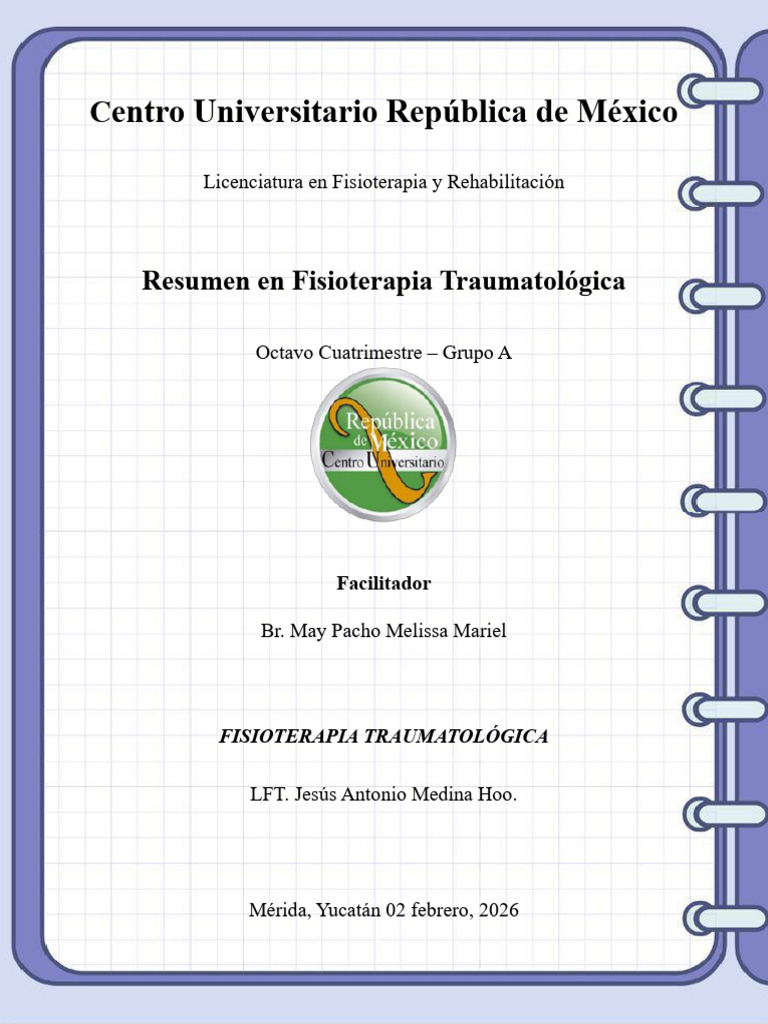 Resumen de Lesiones Traumatologicas | PDF | Terapia física ...