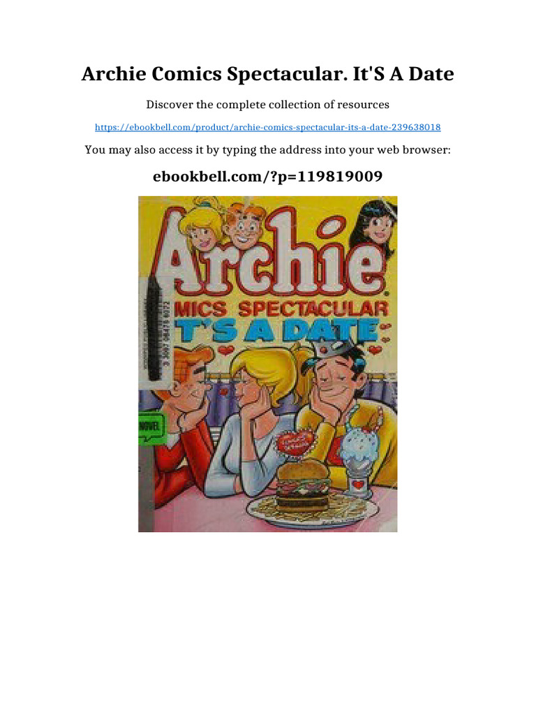 Archie Comics Spectacular. It's A Date available any format | PDF ...
