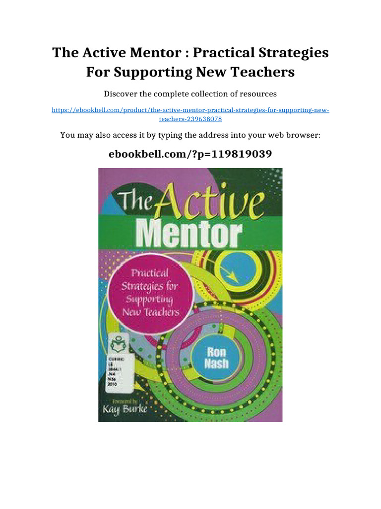 The active mentor : practical strategies for supporting new teachers ...
