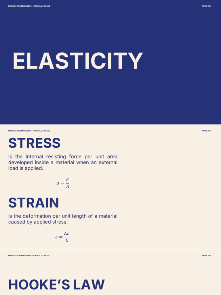 Physics-Equilibrium and Elasticity | PDF | Elasticity (Physics ...