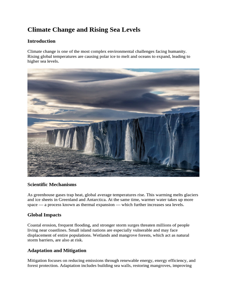 Climate Change and Rising Sea Levels | PDF
