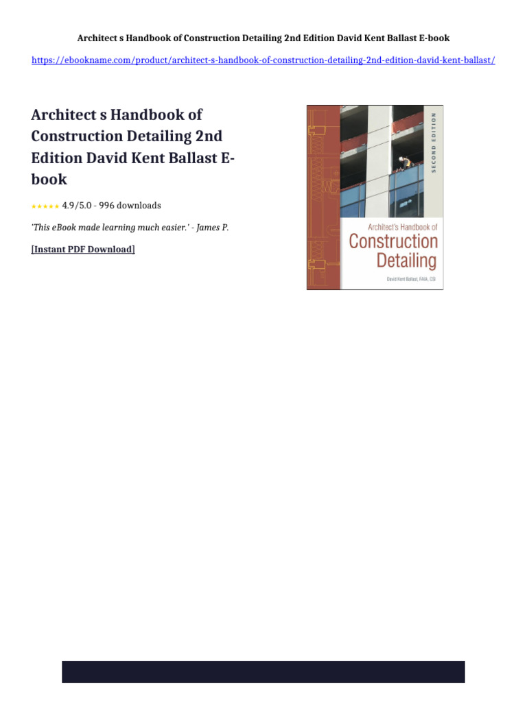 Architect S Handbook of Construction Detailing 2nd Edition David Kent ...