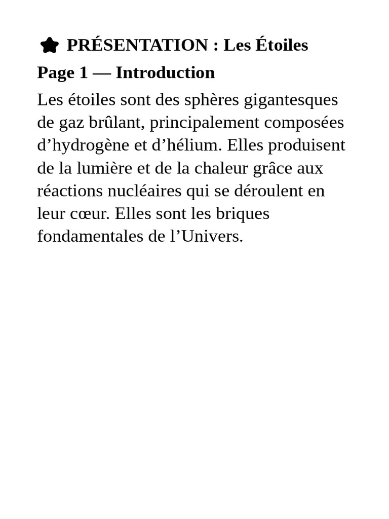 Présentation Les Étoiles | PDF | Étoiles | Astronomie