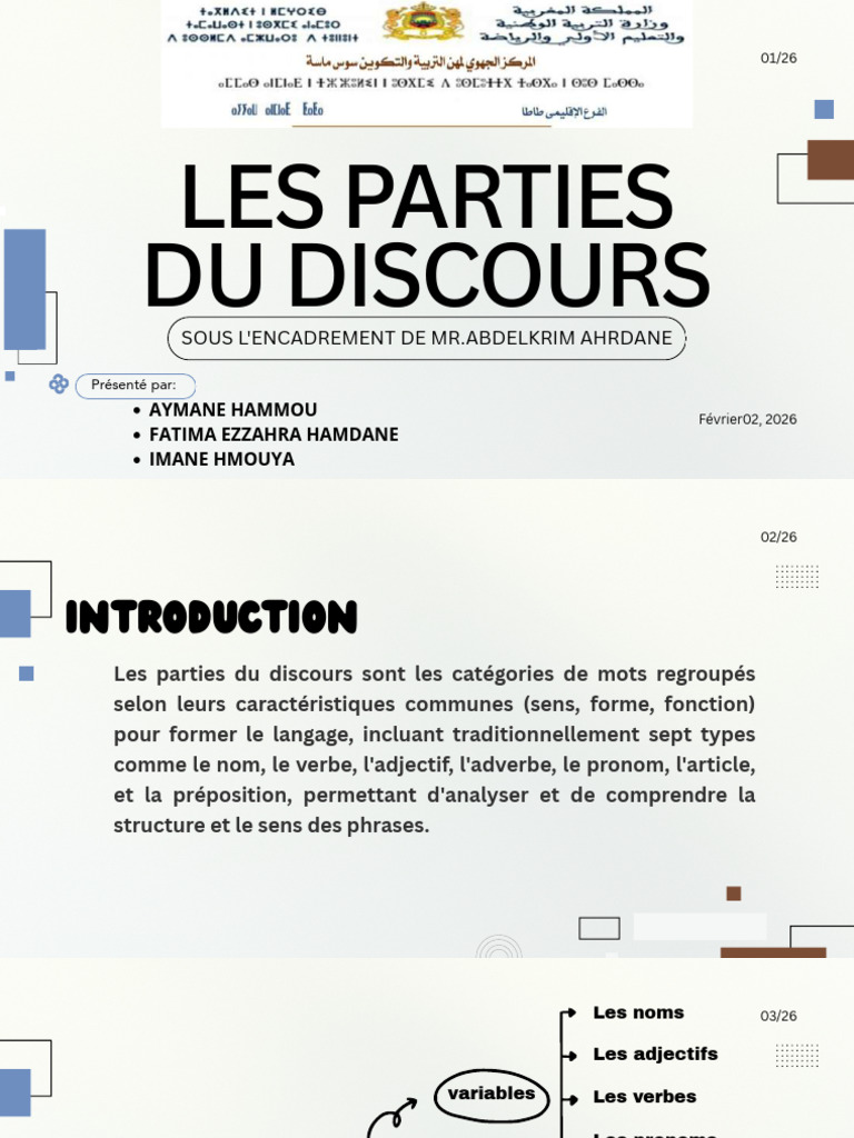 Les Parties Du Discours - Compressed | PDF | Nombre grammatical | Pronom