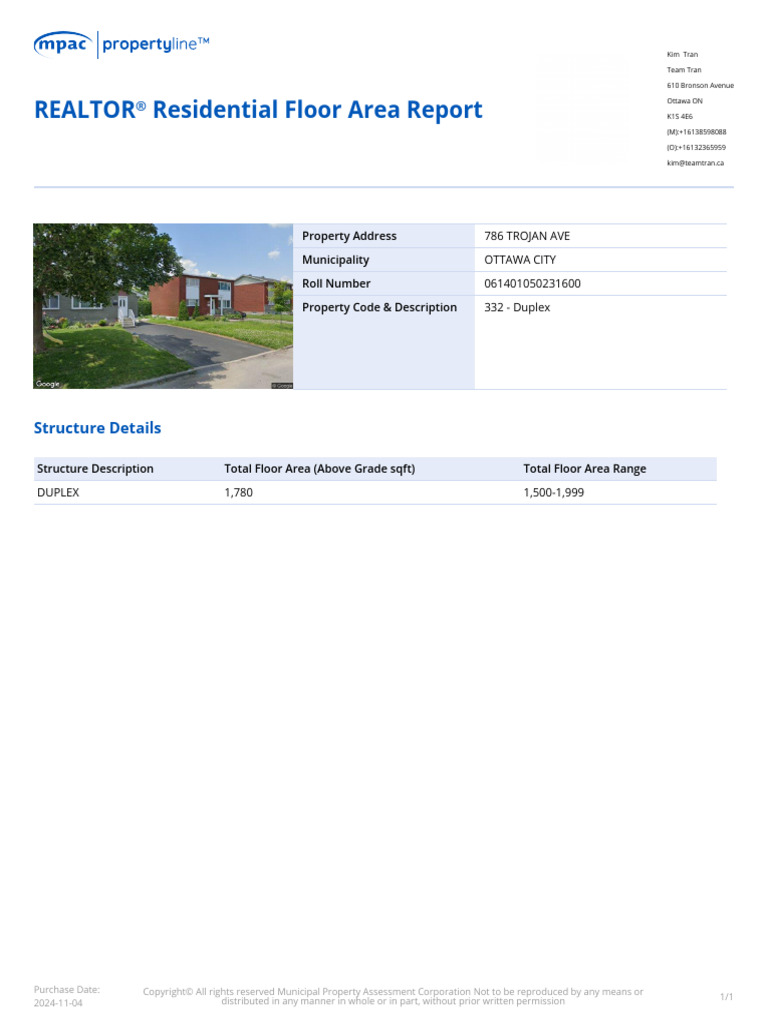 786 Trojan Realtor Residential Floor Area | PDF
