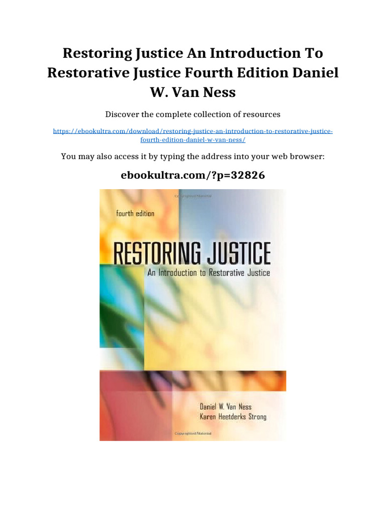 Restoring Justice An Introduction to Restorative Justice Fourth Edition ...
