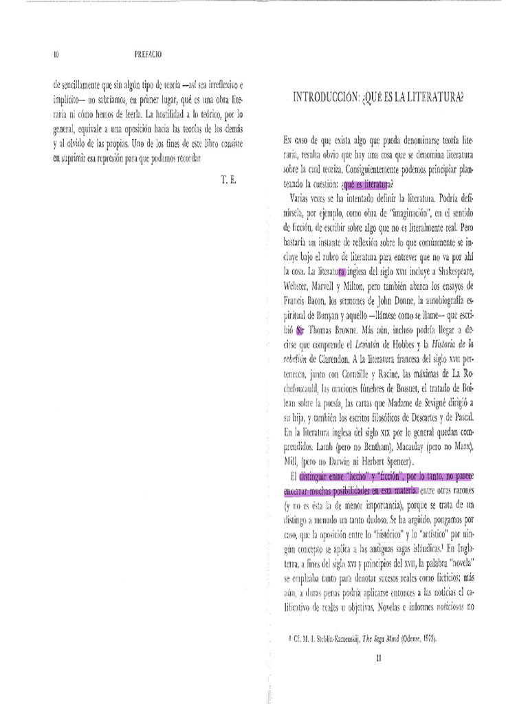 Terry Eagleton Una Introducción A La Teoría Literaria | PDF