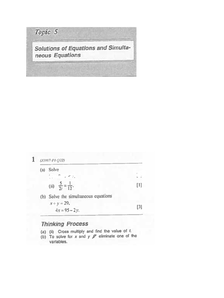5. Equations and Simultaneous Equations-Maths Core Exam Revision | PDF