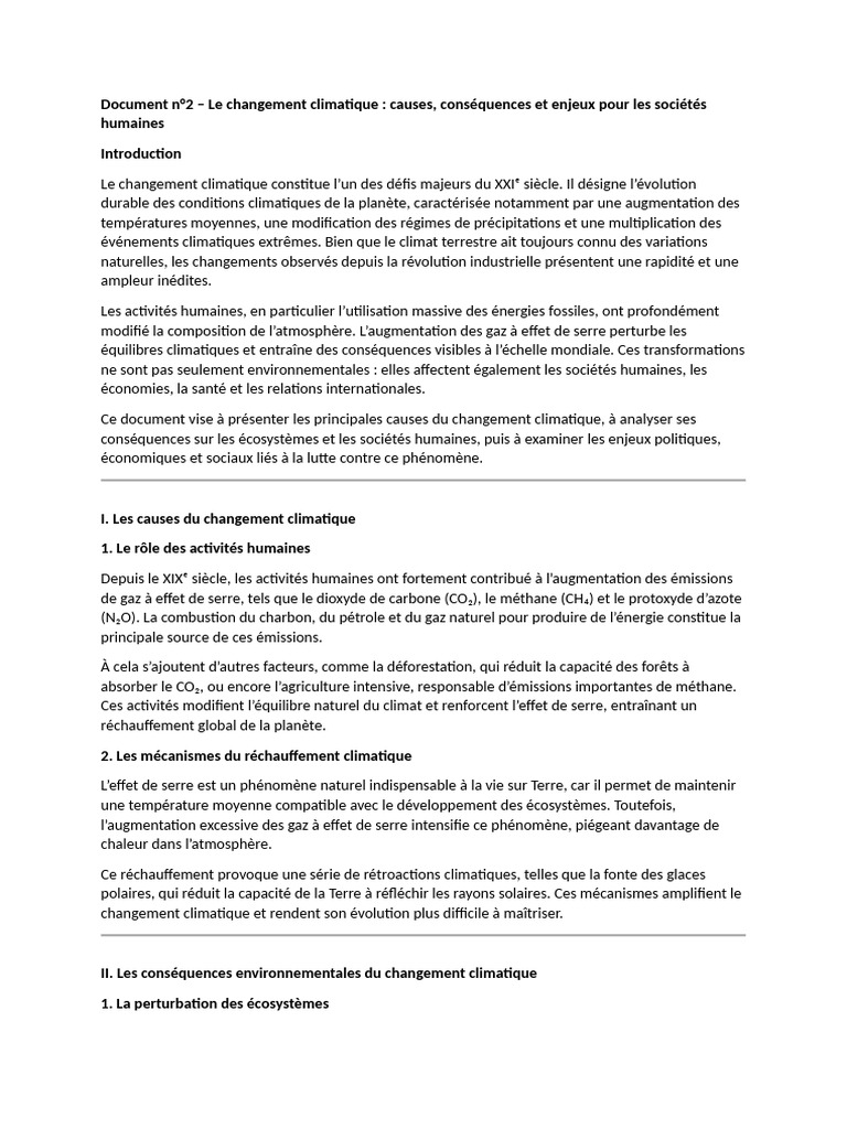 Changement Climatique | PDF | Changement climatique | Dioxyde de carbone