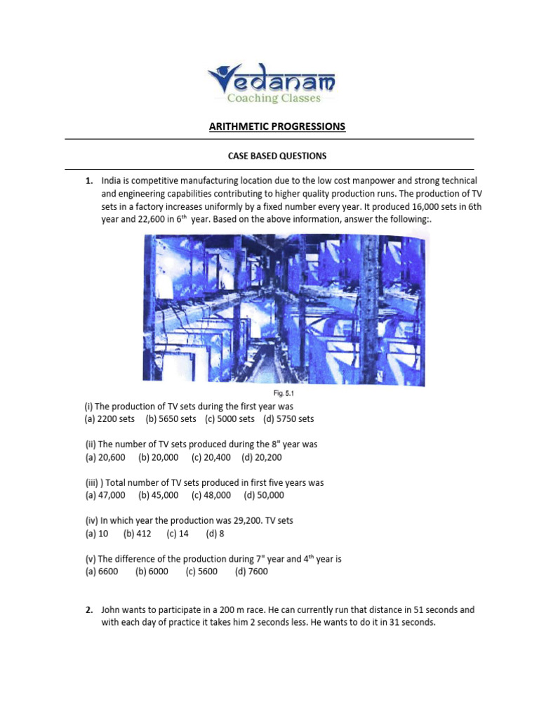 Class 10 Arithmetic Progressions | PDF | Lumber | Mathematics