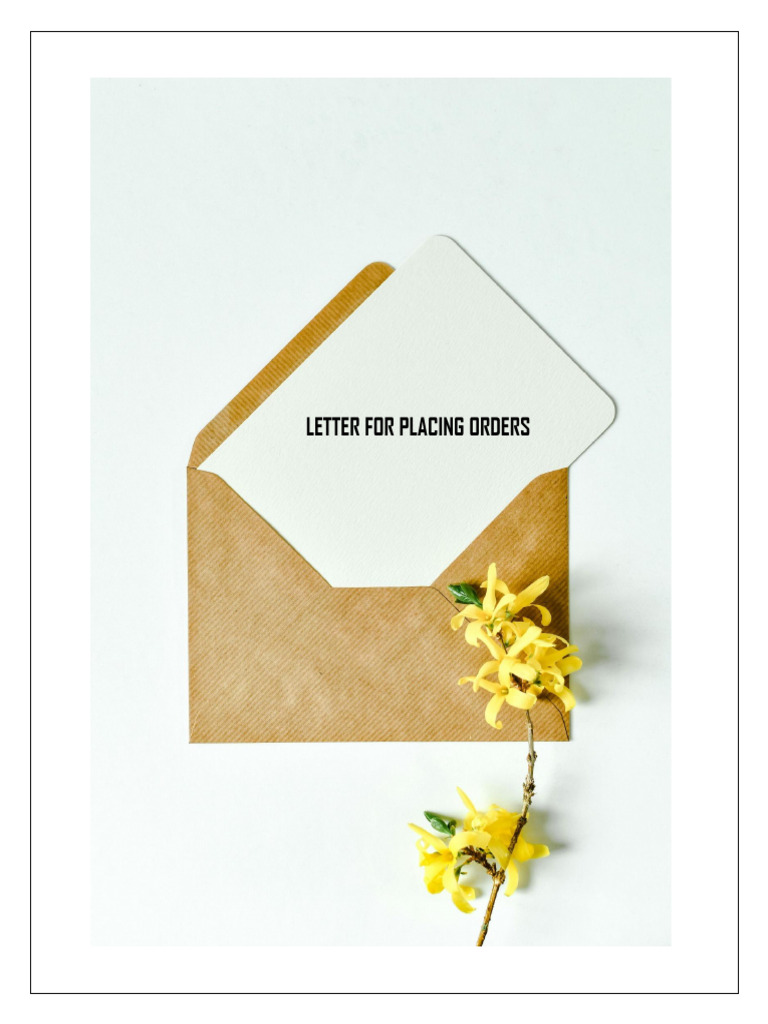 Letter For Placing Orders | PDF | Payments