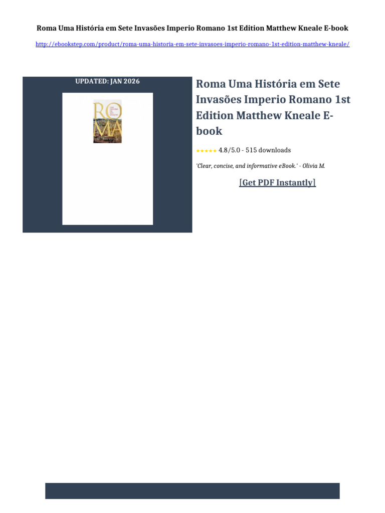 Roma Uma História em Sete Invasões Imperio Romano 1st Edition Matthew ...