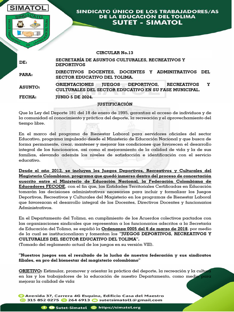 CIRCULAR No.13 JUNIO 5 2024 | PDF