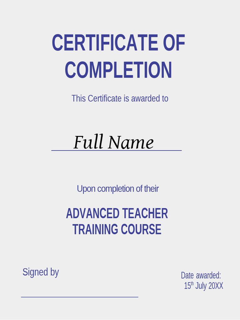 Certificate of Completion: This Certificate Is Awarded To | PDF