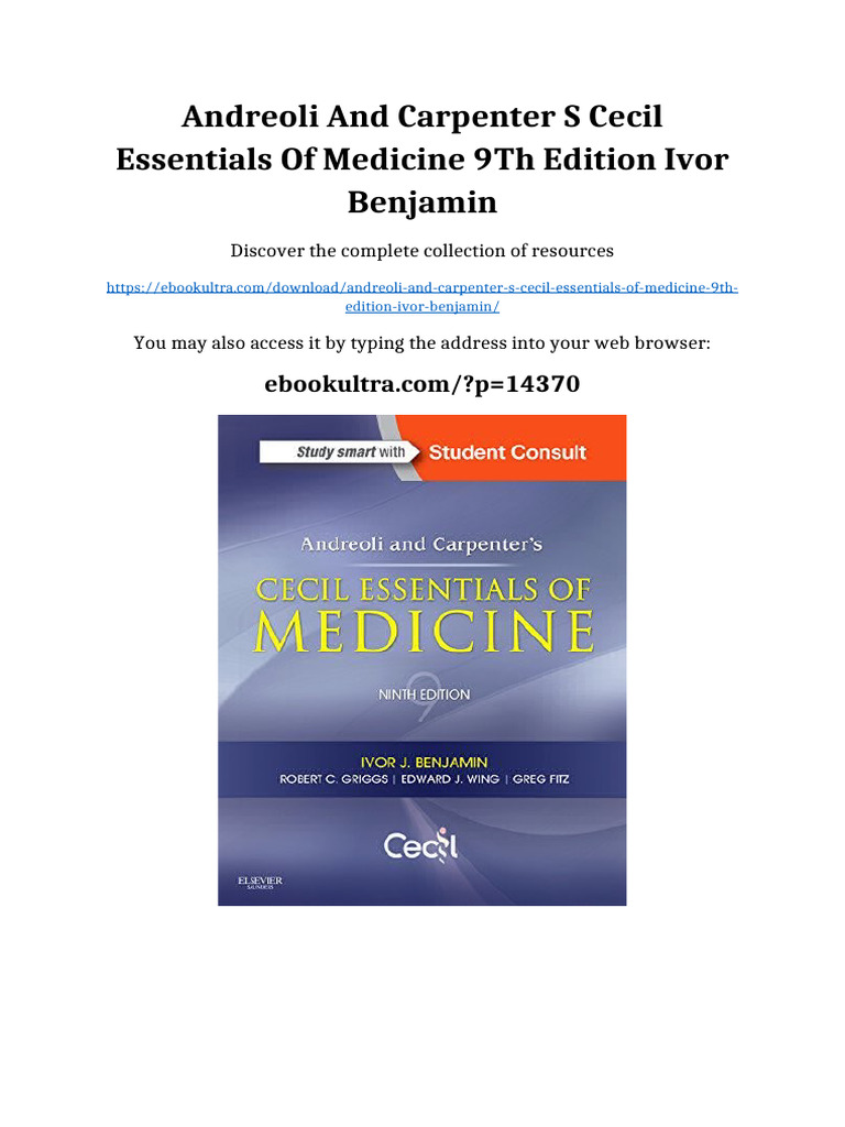 Andreoli and Carpenter S Cecil Essentials of Medicine 9th Edition Ivor ...
