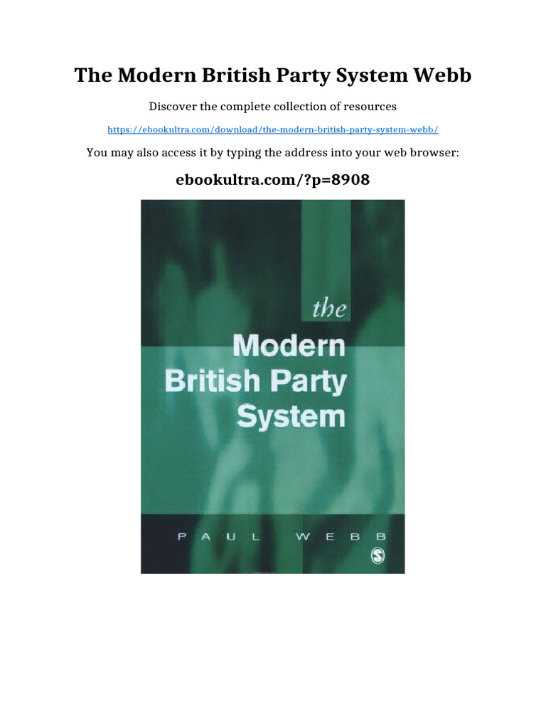 The modern British party system Webb full | PDF | Intellectual Property