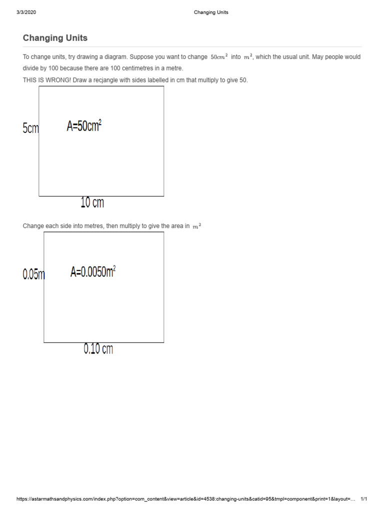 Changing Units | PDF
