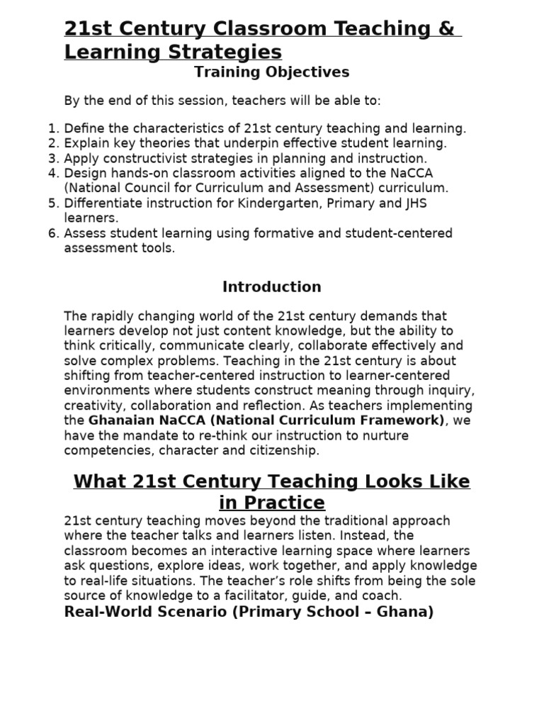 21st Century Classroom Teaching111 | PDF | Learning | Constructivism ...