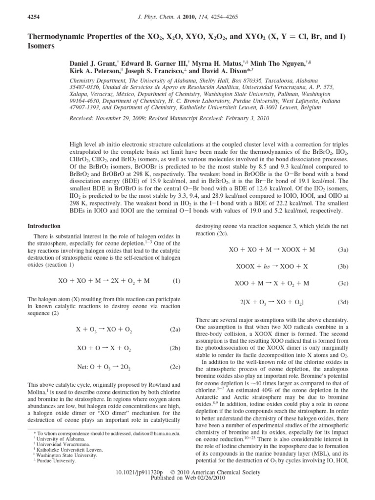 UTF 8grant Et Al 2010 Thermodynamic Properties of the Xo2 x2o Xyo x2o2 ...