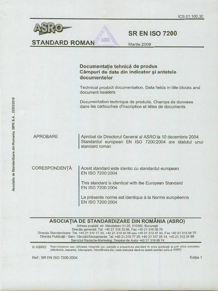 SR en Iso 7200-2004 | PDF