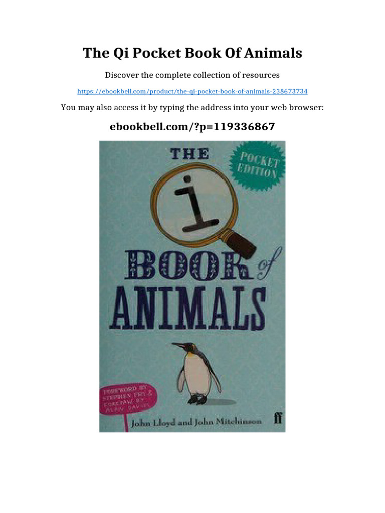 The QI pocket book of animals download full chapters | PDF ...