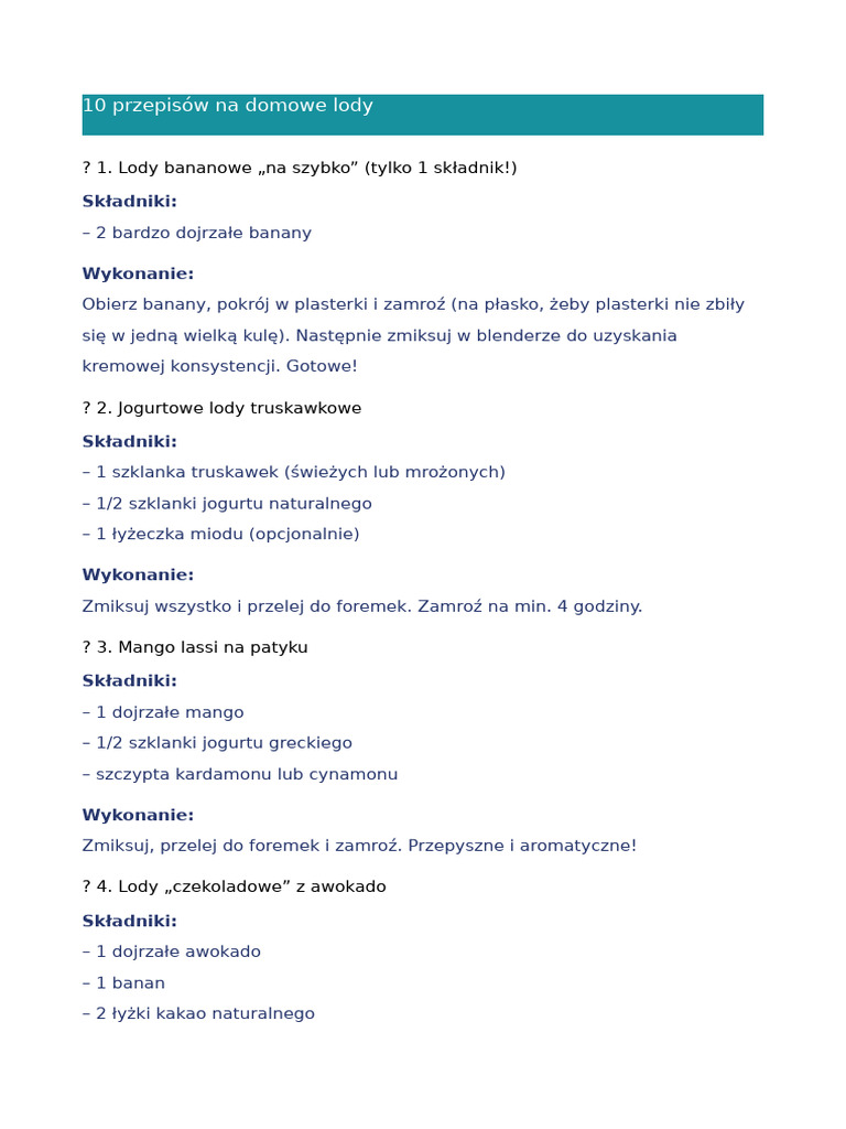 lody domowe | PDF