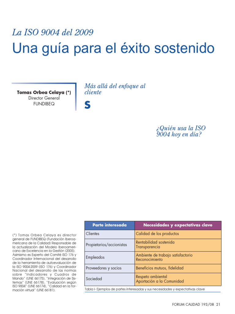 La_ISO_9004-2009 | PDF | Métodos de evaluación | Organización ...