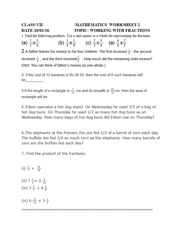 Working With Fraction-2 | PDF
