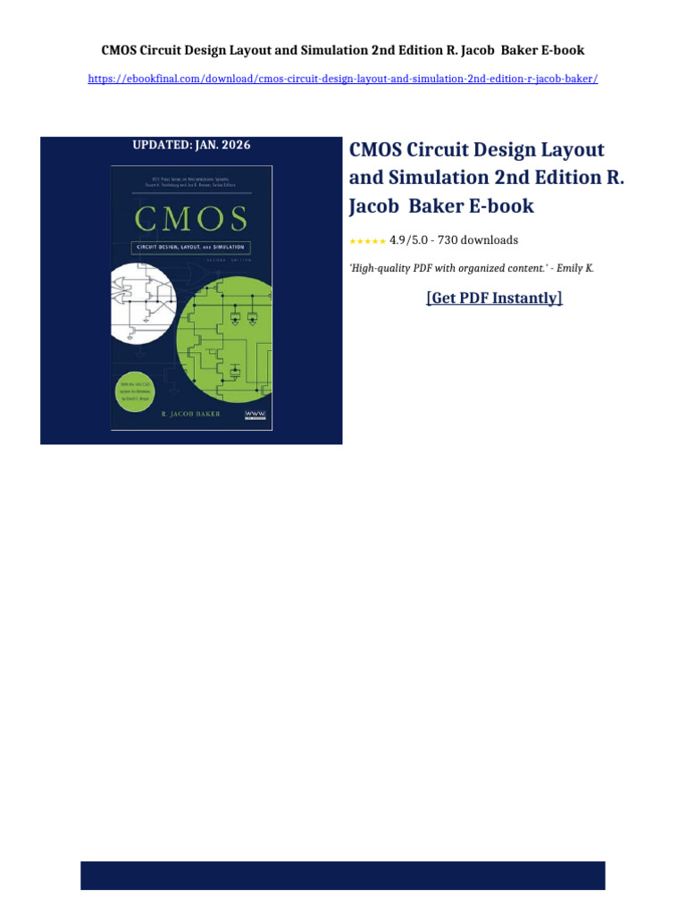 CMOS Circuit Design Layout and Simulation 2nd Edition R. Jacob Baker ...