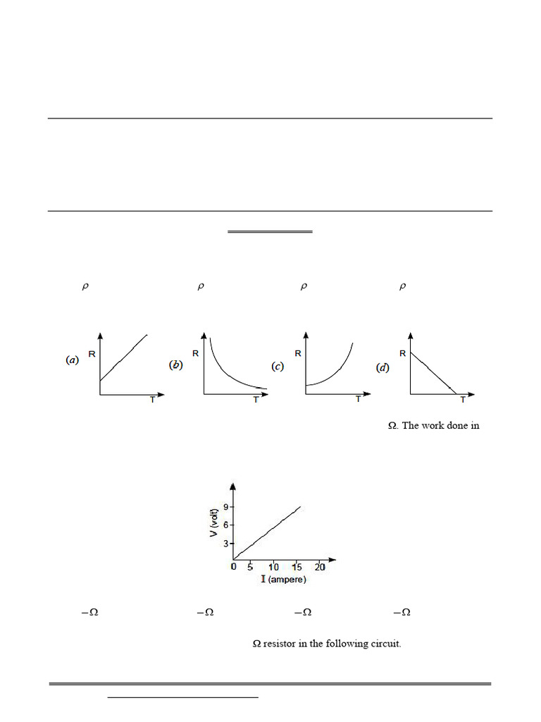 Science Class X Chapter 11 Electricity Practice Paper 07 2024 | PDF ...