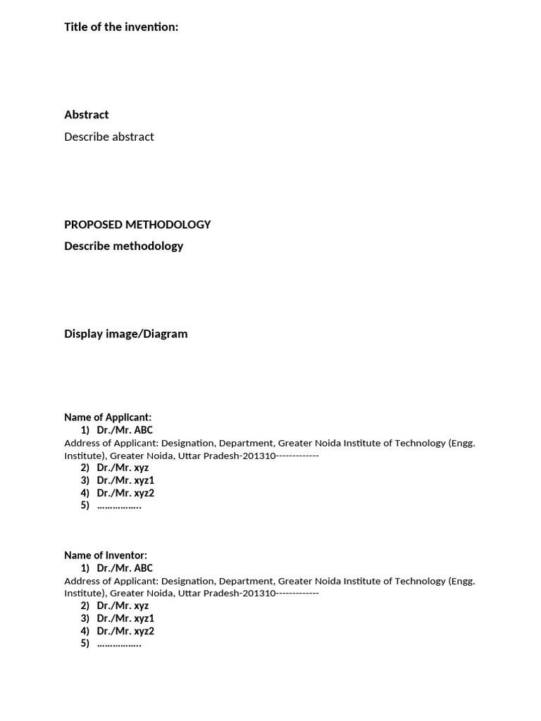 Patent Format | PDF
