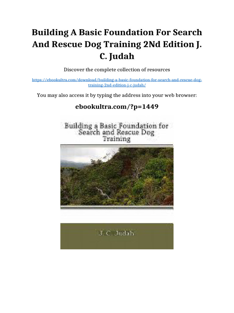 Building a Basic Foundation for Search and Rescue Dog Training 2nd ...