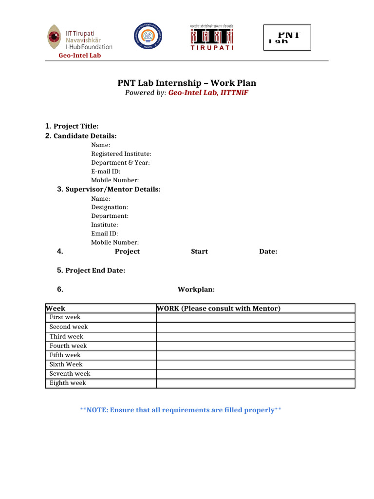 Work Plan Template | PDF