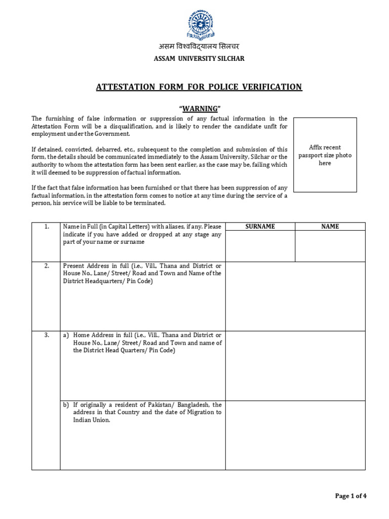 Format-for-Police-Verification | PDF | Criminal Justice | Crime & Violence