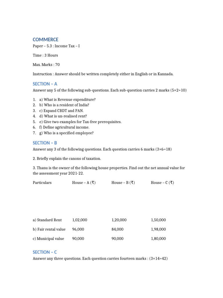 Income Tax Paper | PDF