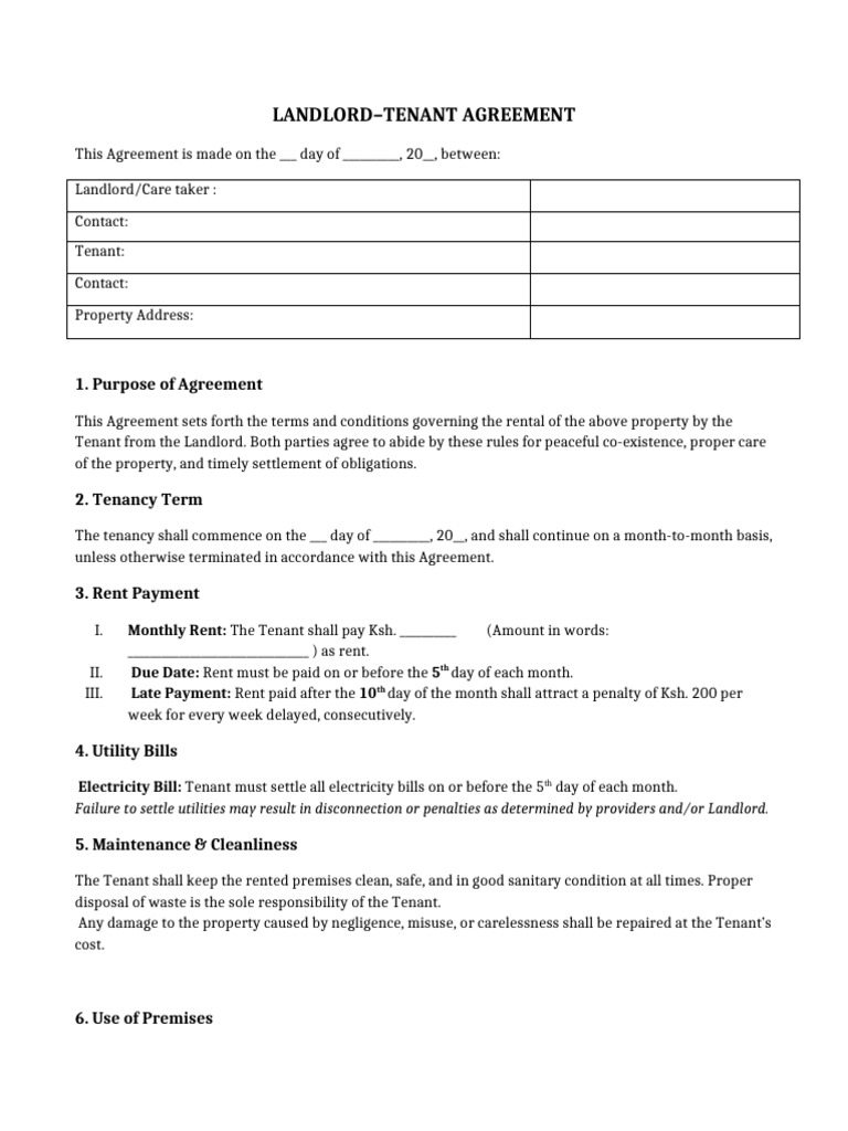 Landlord Tenant Agreement | PDF | Leasehold Estate | Lease