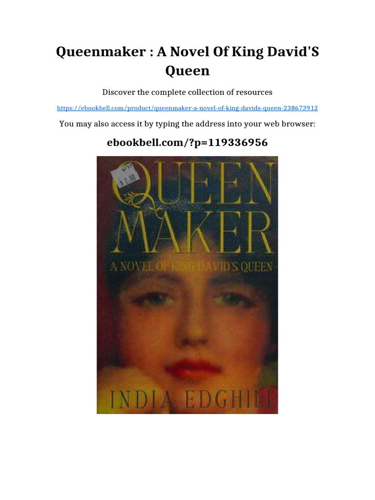 Queenmaker: A Novel of King David's Queen PDF Available | PDF ...