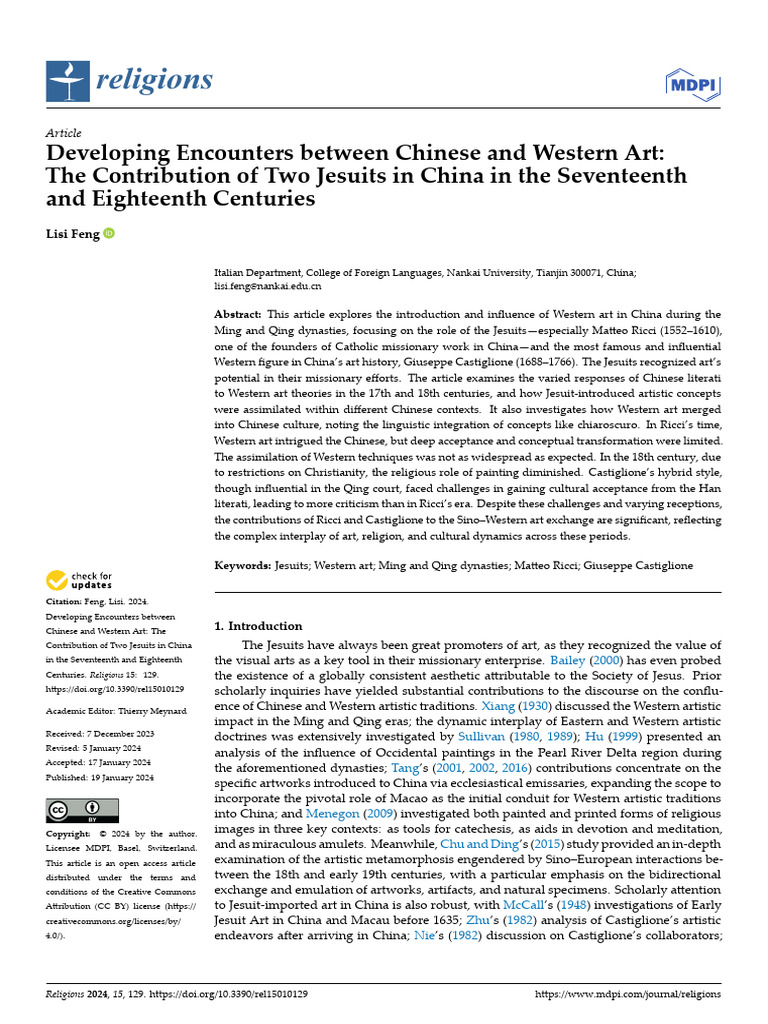 Developing Encounters Between Chinese and Western Art | PDF | Qing ...