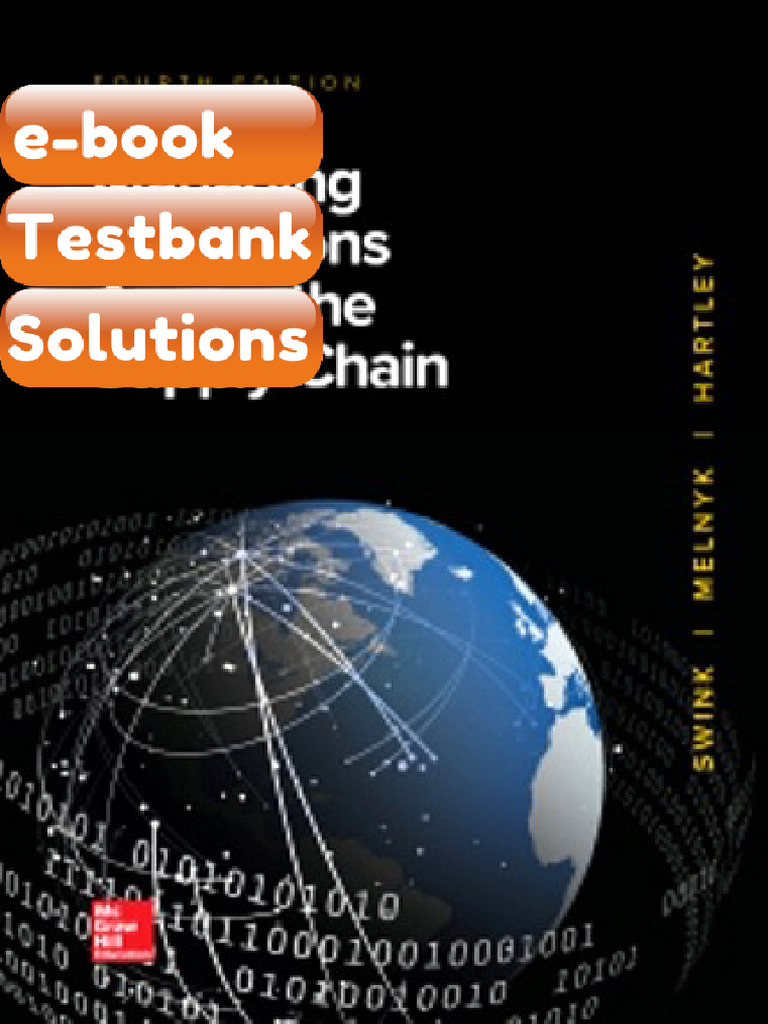 Testbank Managing Operations Across the Supply Chain 4th Edition Morgan ...