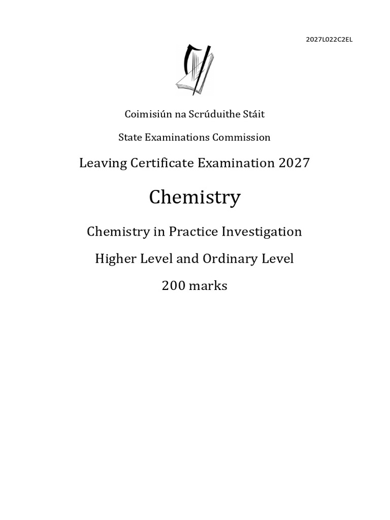 Chemistry in Practice Investigation Brief 2027 | PDF | Chemical ...