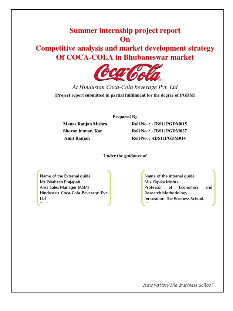 An Analysis of Coca-Cola's Competitive Position and Market Development ...