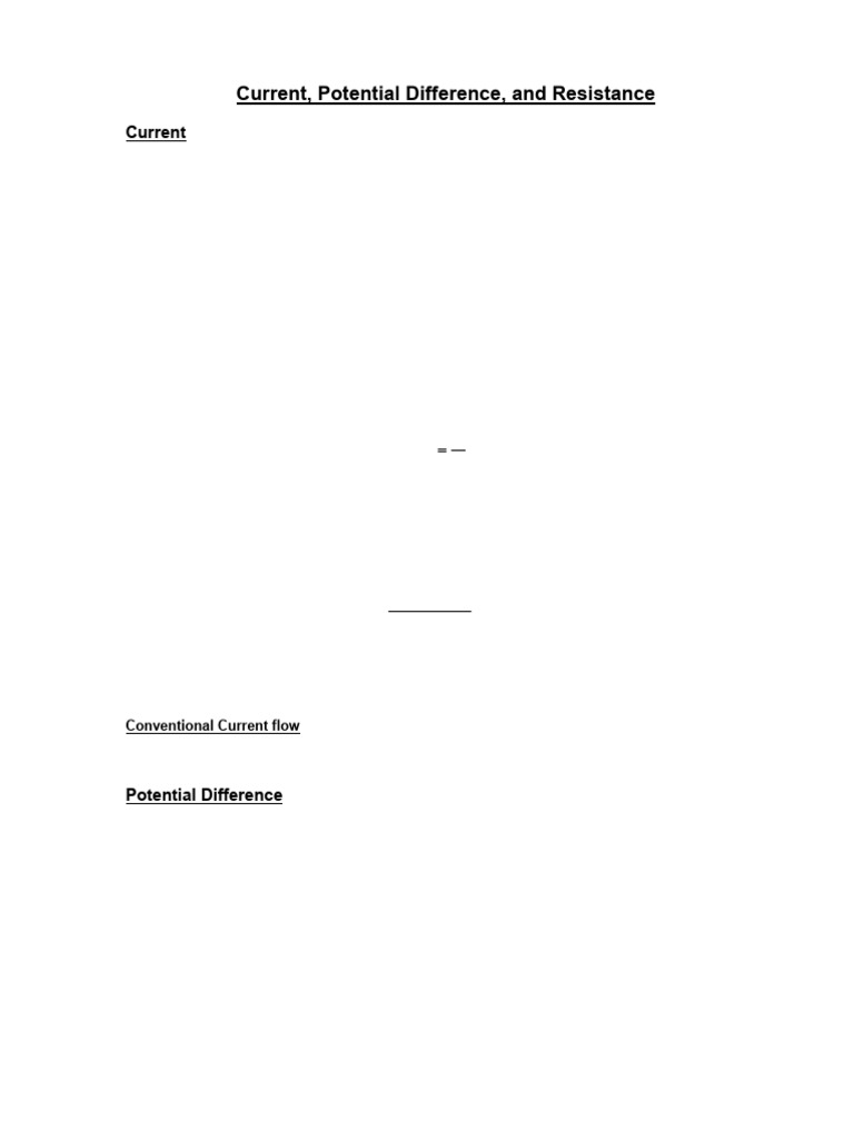 EE 3170 HO-02b Current,Potential Diff and Resistance | PDF | Electric ...