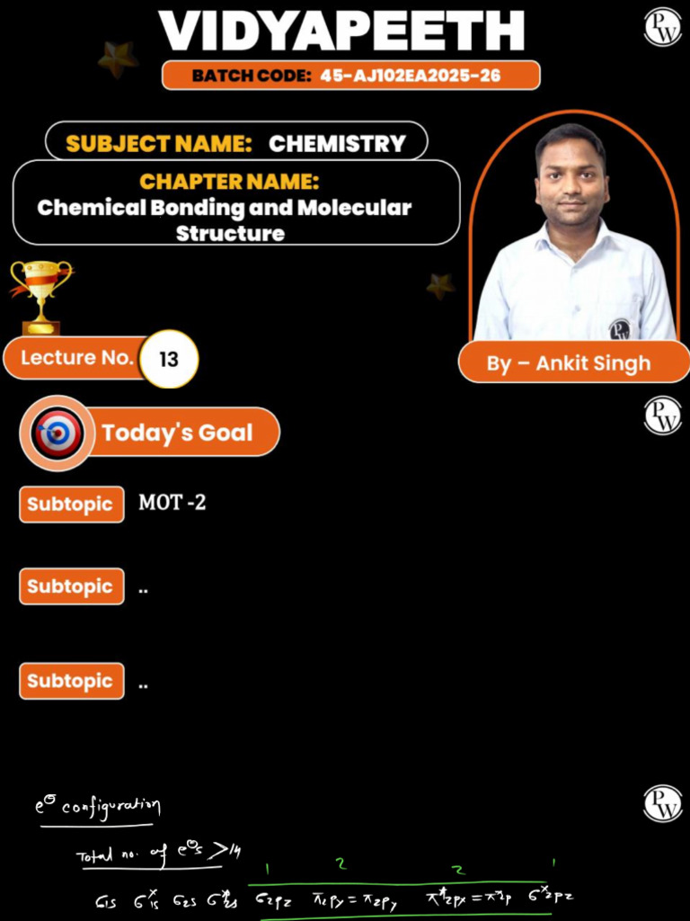 Chemical Bonding and Molecular Structure - 13 - Class Notes - 45 ...