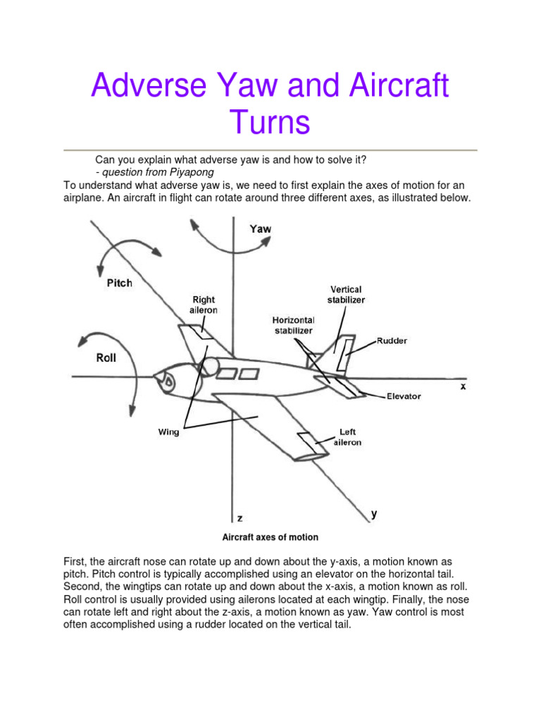 Adverse Yaw and Aircraft Turns | PDF | Aileron | Flight Control Surfaces