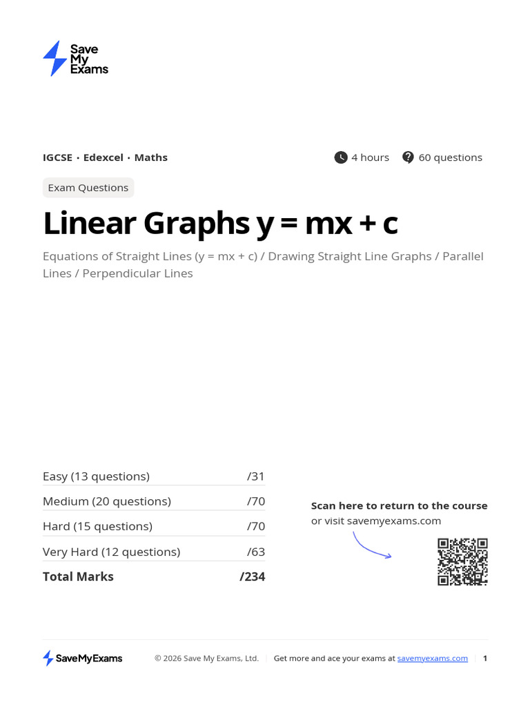 Exam Questions - Straight Lines | PDF | Line (Geometry) | Perpendicular